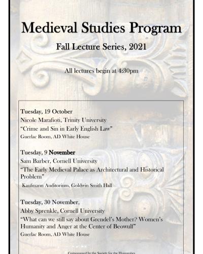 Fall Lecture Series, Fall 2021 Schedule | Medieval Studies Program
